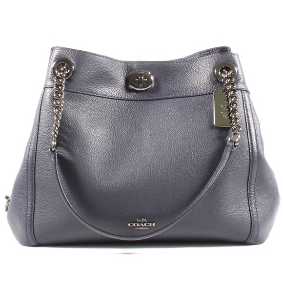 Coach | Bags | Coach Turnlock Edie Shoulder Bag Navy Leather New | Poshmark